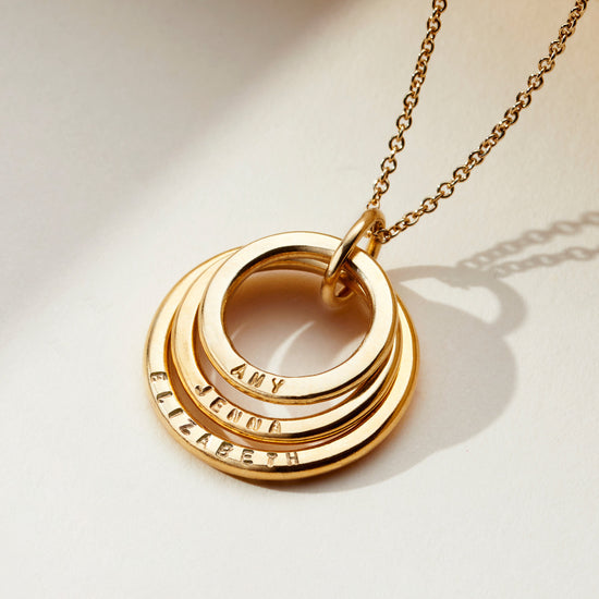 Personalised 9ct Gold Family Names Necklace | Posh Totty Designs
