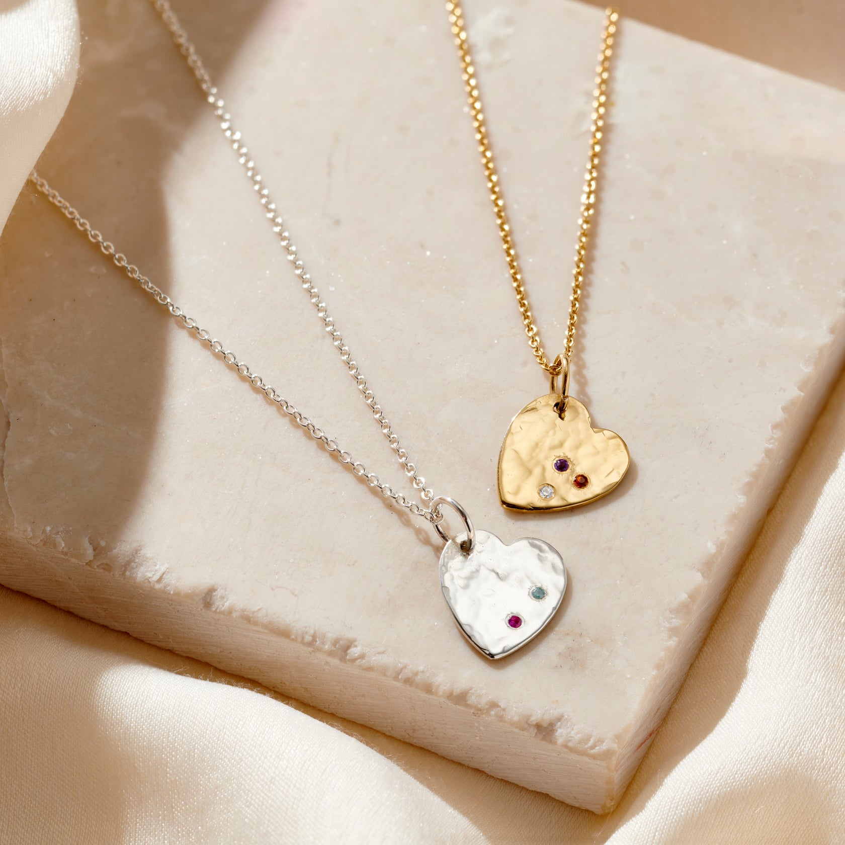 Personalised Confetti Birthstone Heart Necklace | Posh Totty Designs