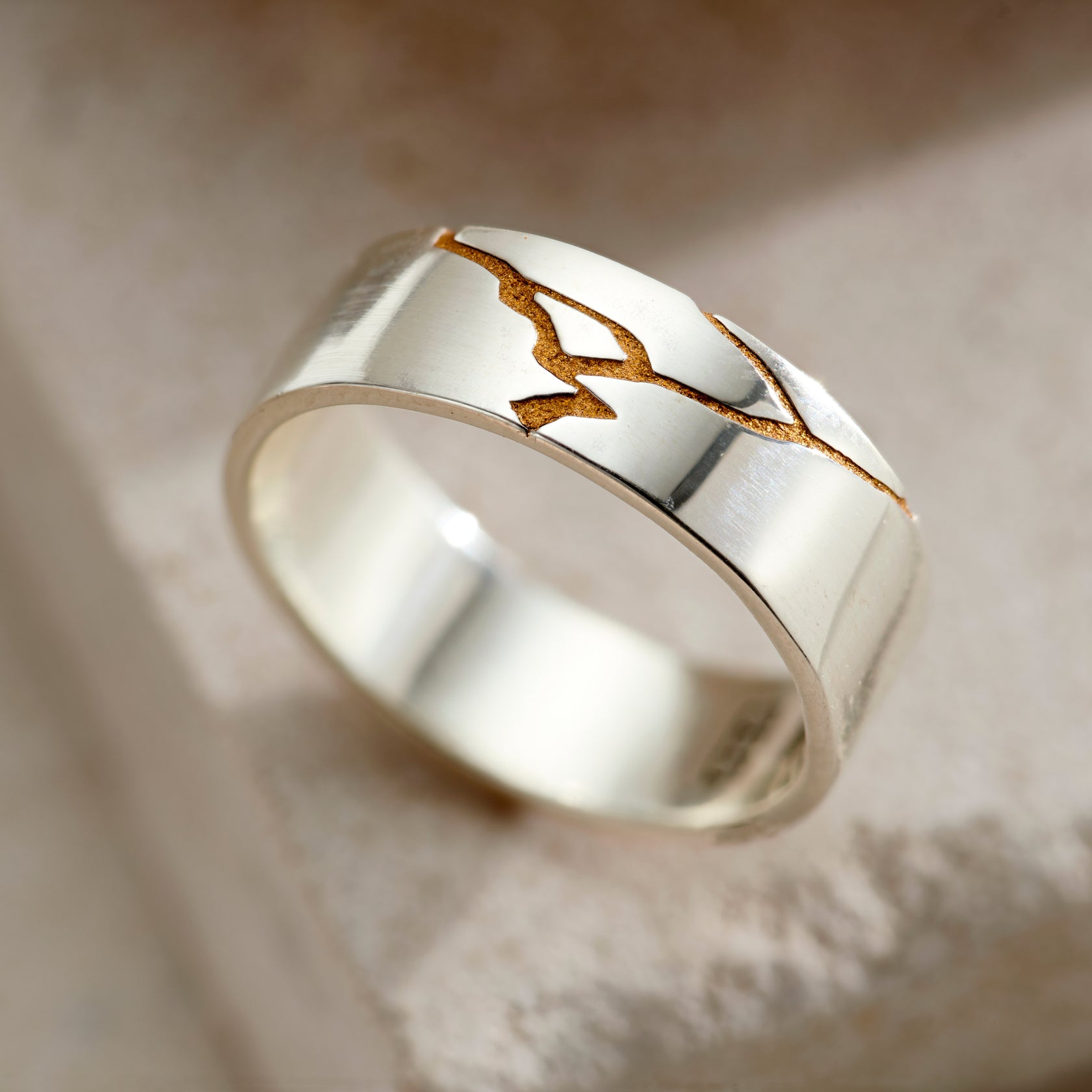 Personalised Kintsugi Ring | Posh Totty Designs
