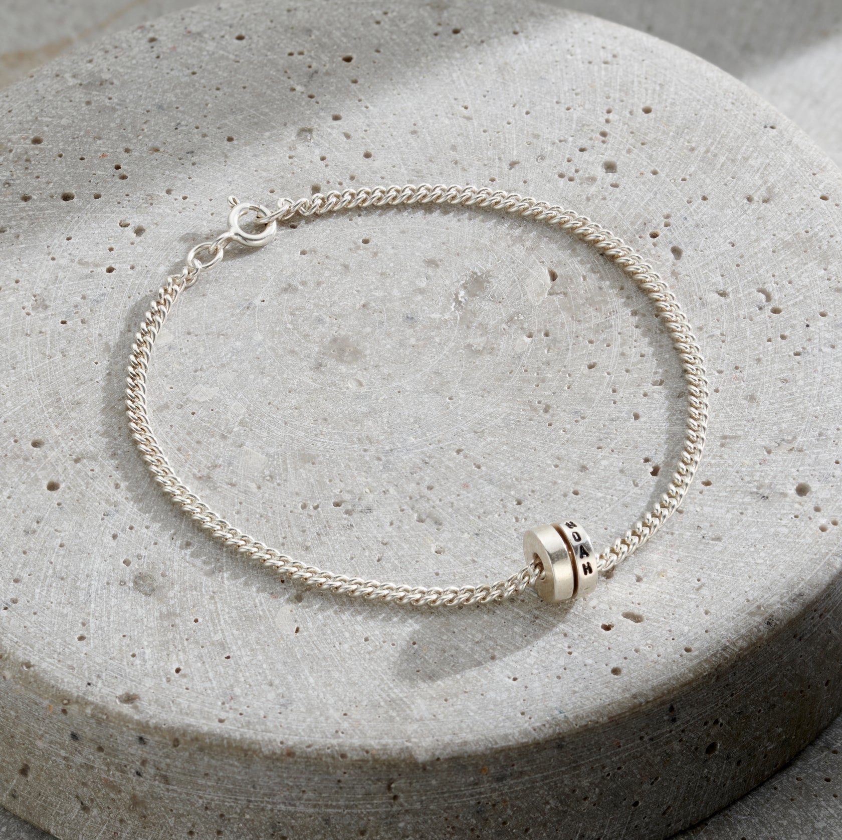 Men's Personalised Fine Leather Message Bracelet | Posh Totty Designs