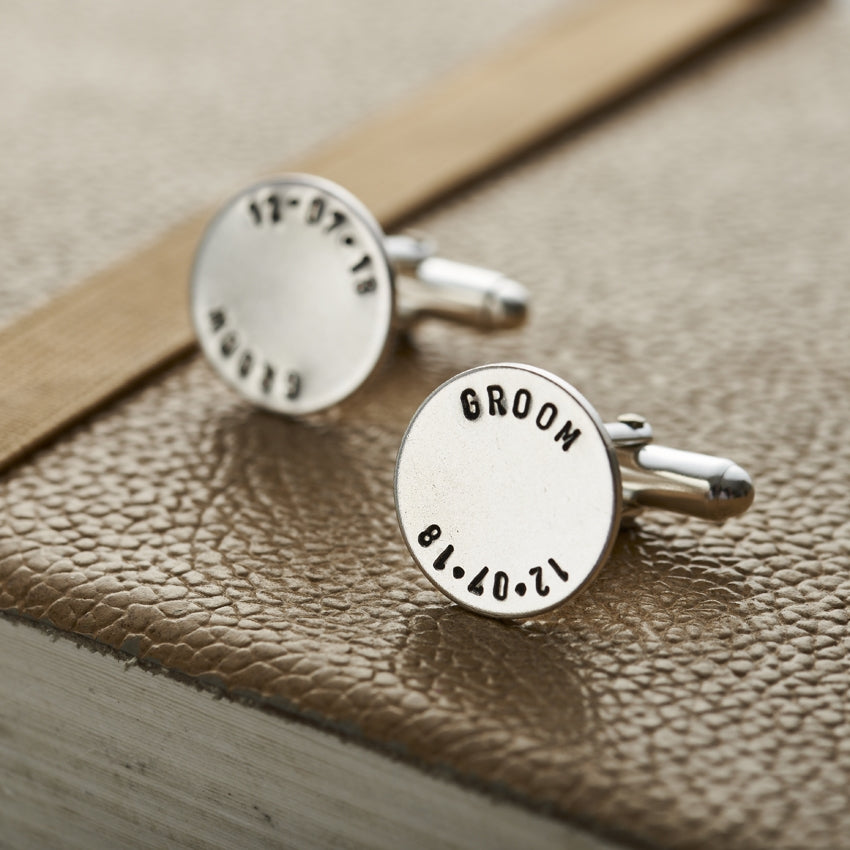 Personalised Round Cufflinks | Posh Totty Designs